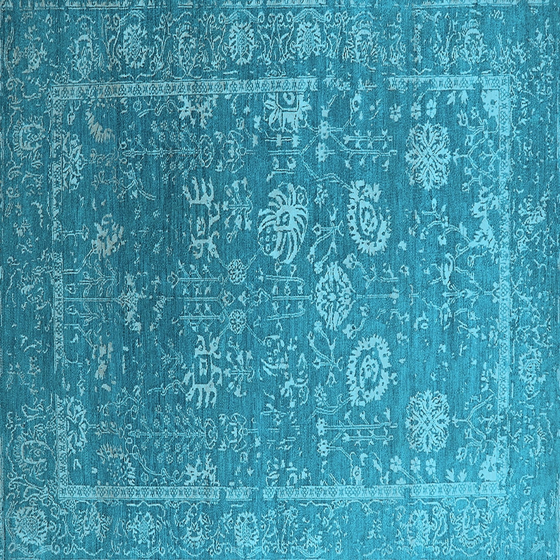 Ahgly Company Indoor Square Oriental Light Blue Industrial Area Rugs, 7 ...