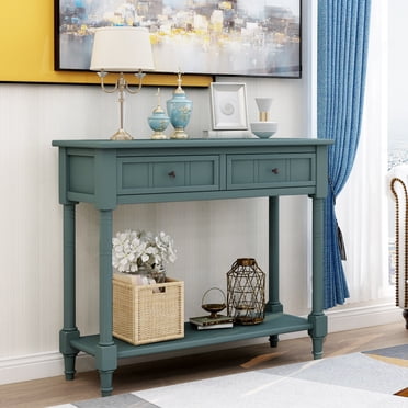 Weston Home Caden Wood Scrollwork Sofa Table, Antique Black - Walmart.com