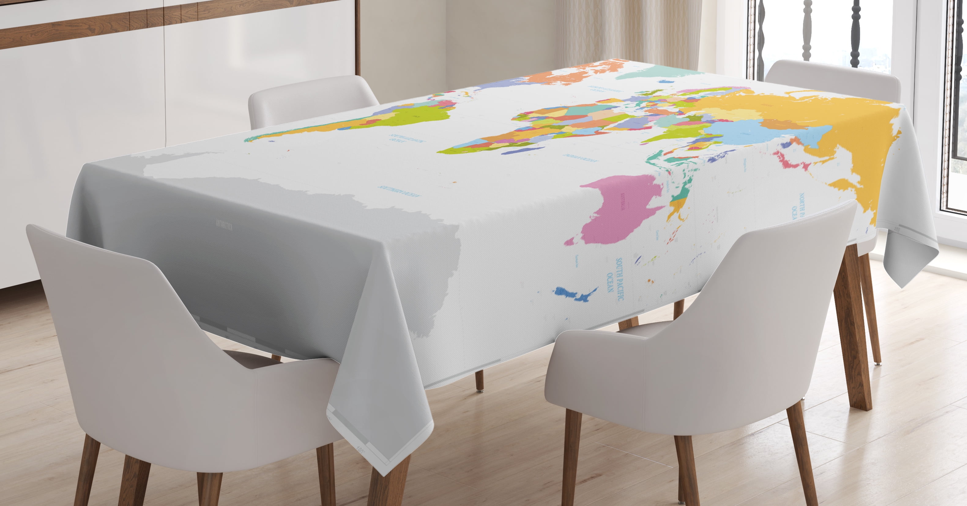 Map Tablecloth Highly Detailed Political Map Of The World Global