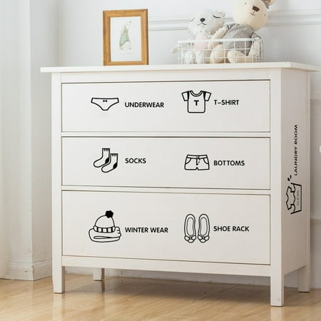 Wardrobe Sticker Removable Closet Decal Logo Home Children Underwear ...