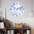 14 Inch Blue Gradient Marble Wall Clock, Golden Lines Modern Abstract ...