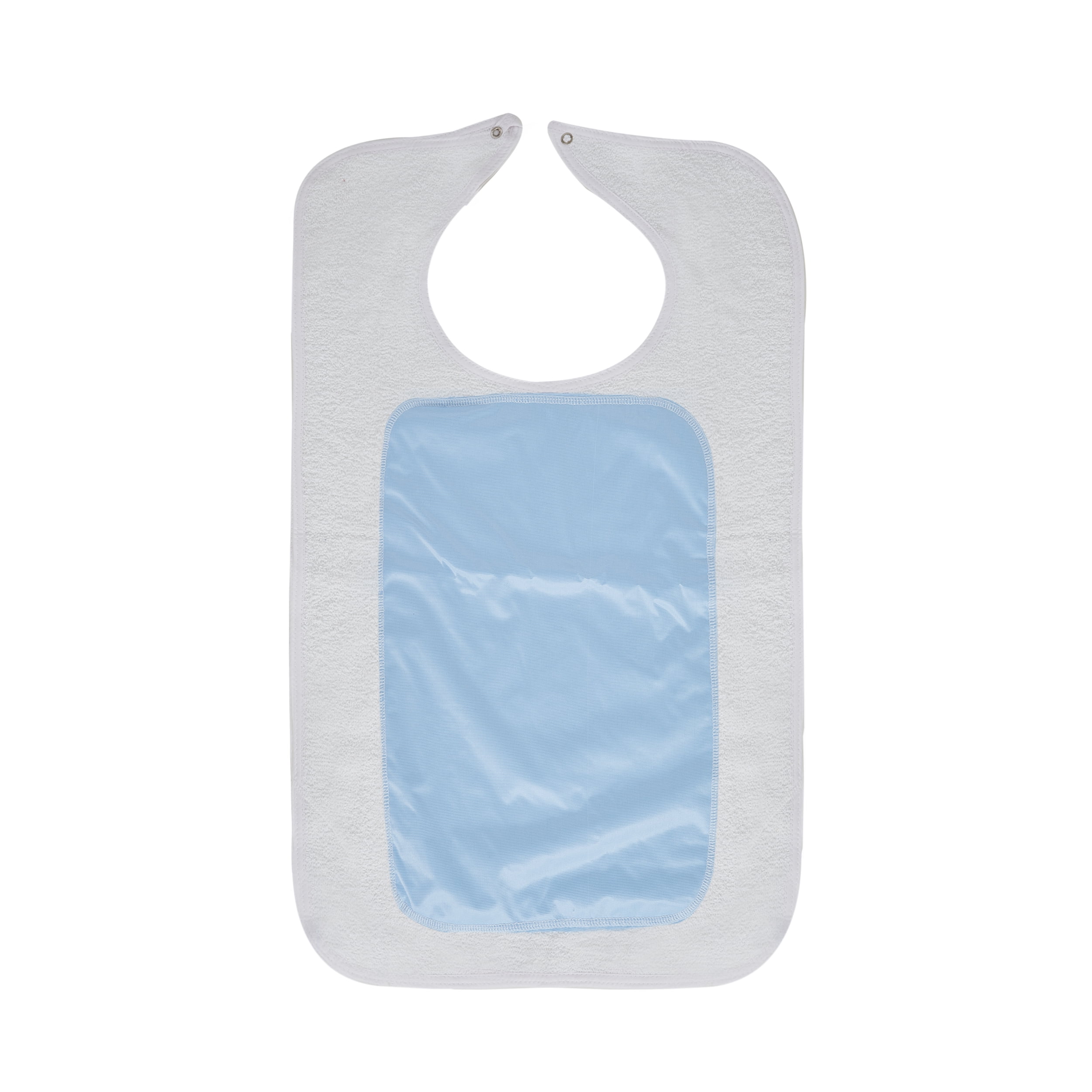 White Terry Cloth Adult Bib with Partial Barrier - Size 17x30 Pack of 3 ...