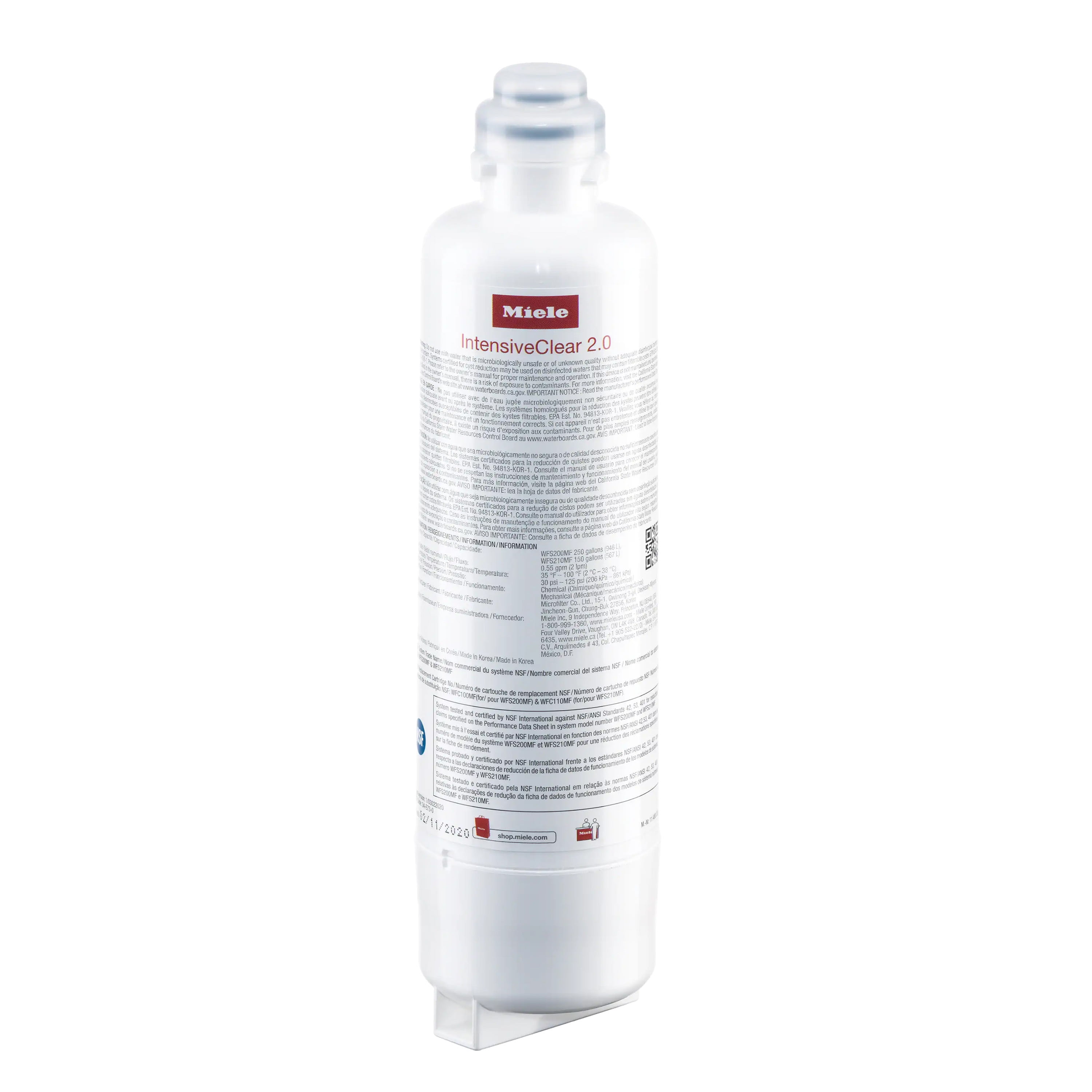 Miele KWF 2000 Water Filter with Active Charcoal for MasterCool ...