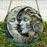 Moon Acrylic Window Hanging, Sun Moon Eclipse Celestial Decor Stained ...