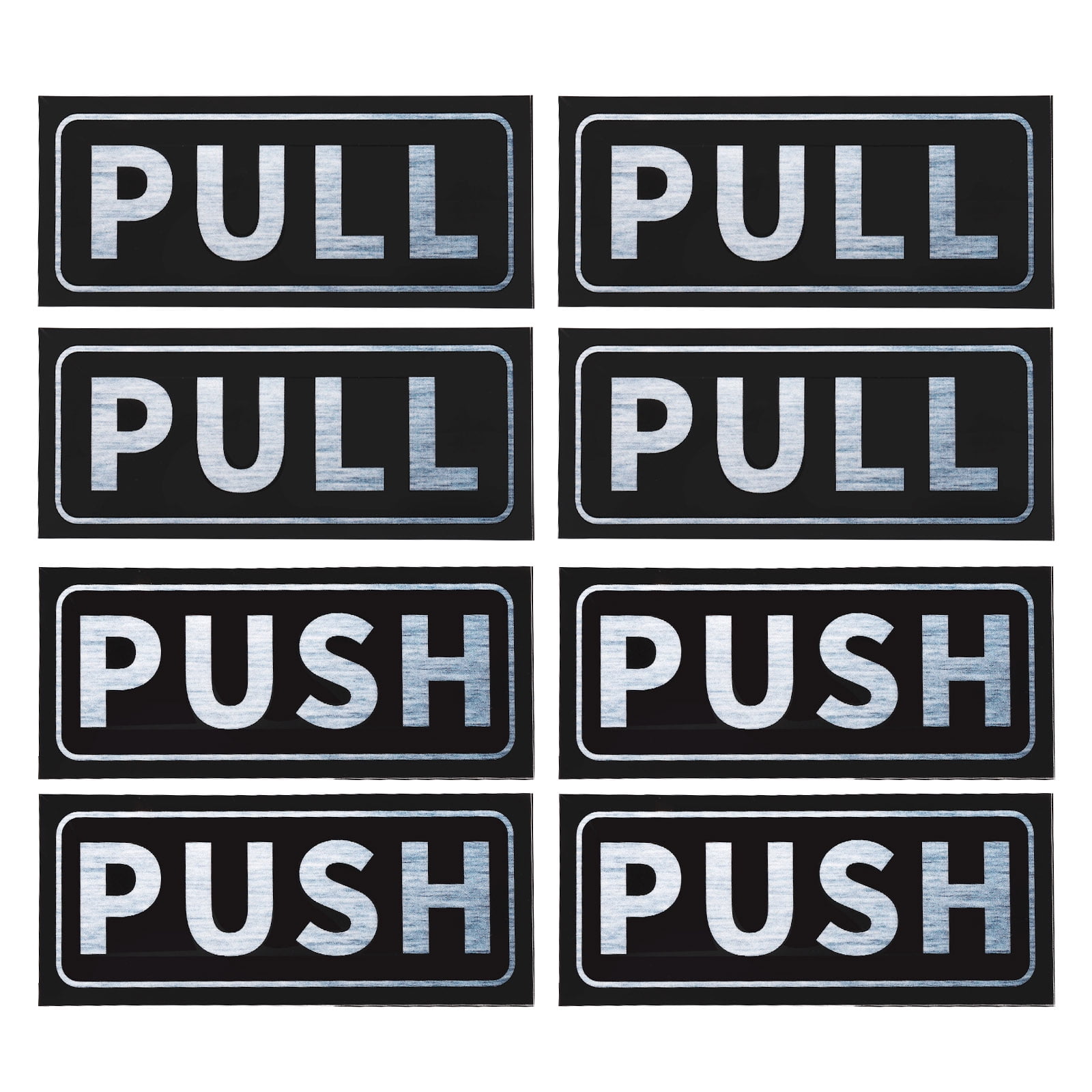 Uxcell Push Pull Door Sign 2"x5" PVC Adhesive Horizontal Pull Push ...