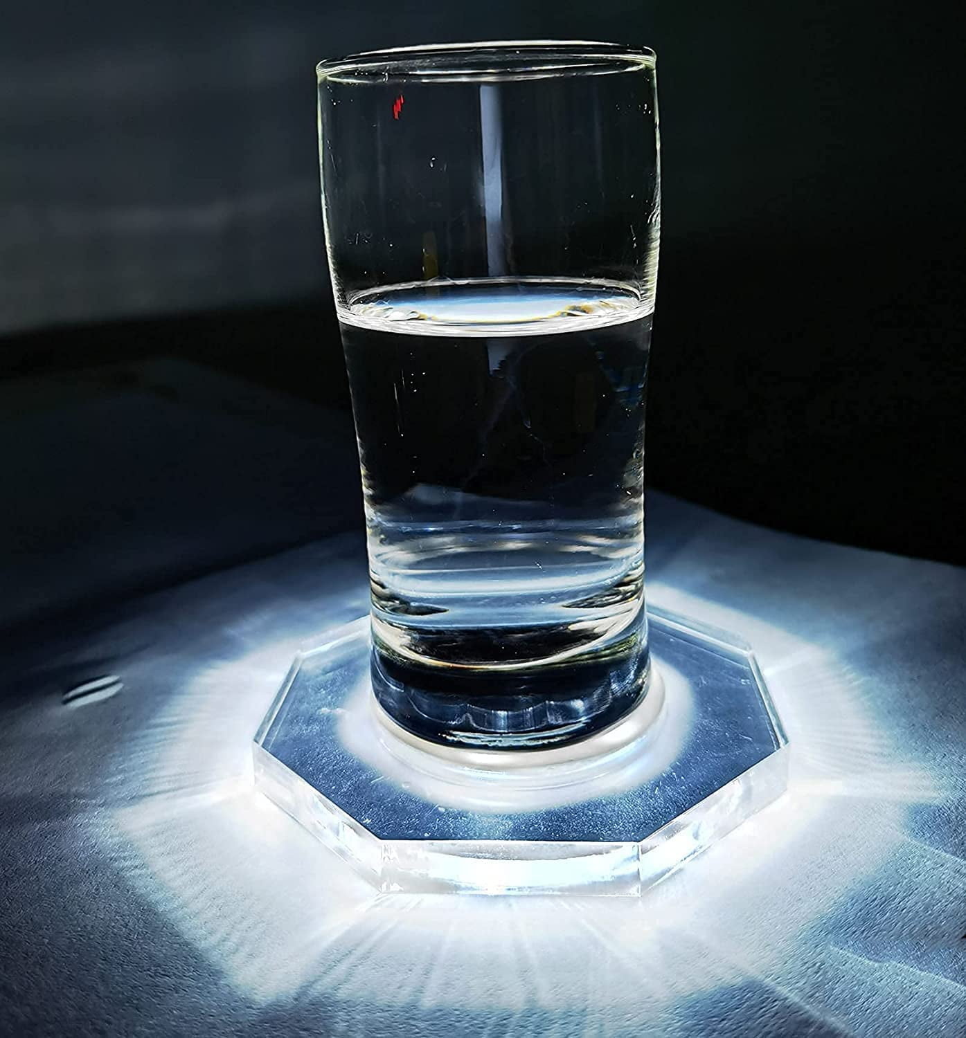 LINLIN LED Coaster, LED Cup Holder Lights Light Up Bottle Cup Mat LED ...