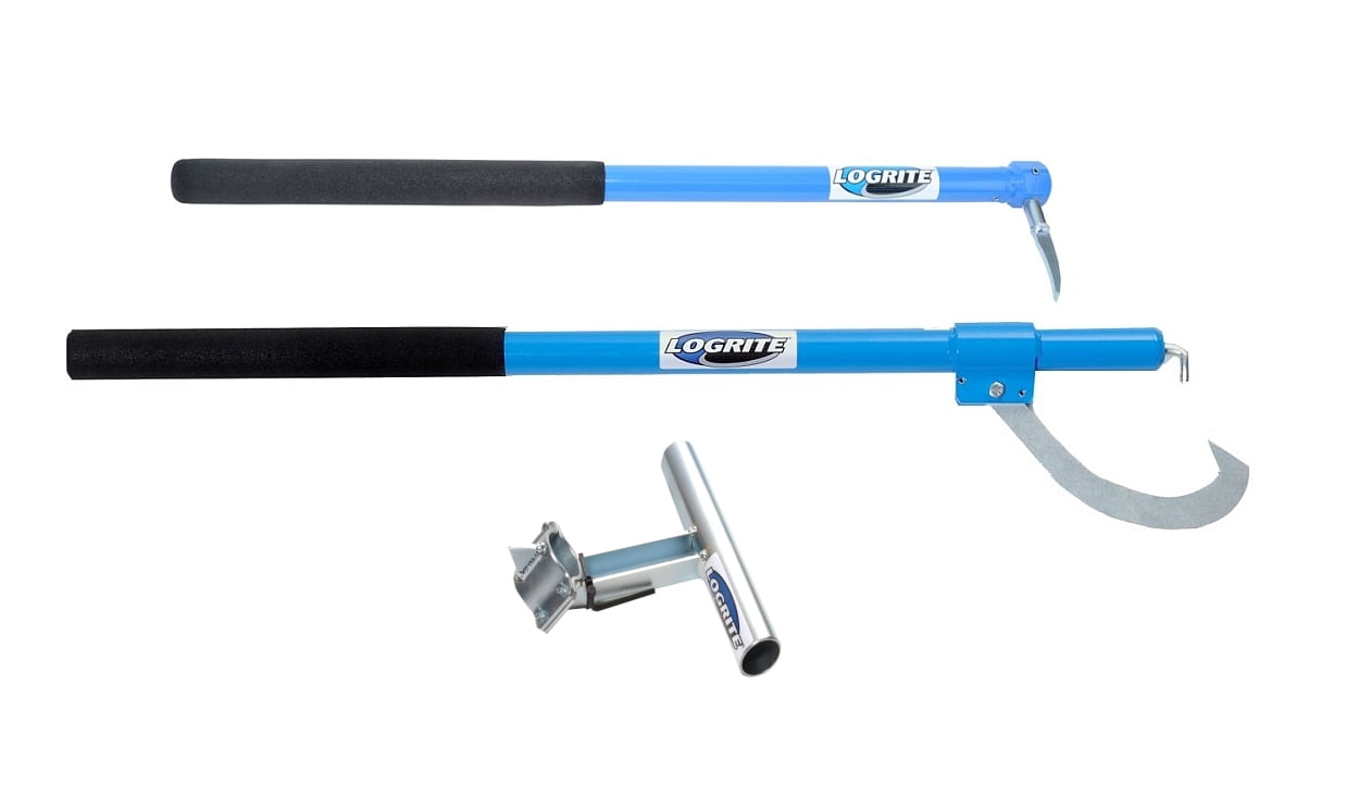 LogRite 60'' Aluminum Cant Hook + 30'' Hookaroon + Universal Log Stand ...