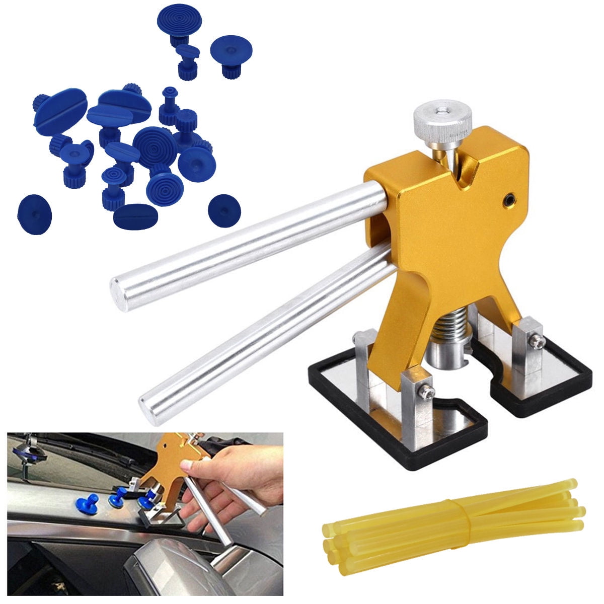 Metal Dent Lifter Glue Sticks + Tabs(18pcs, blue) Car Body Paintless ...