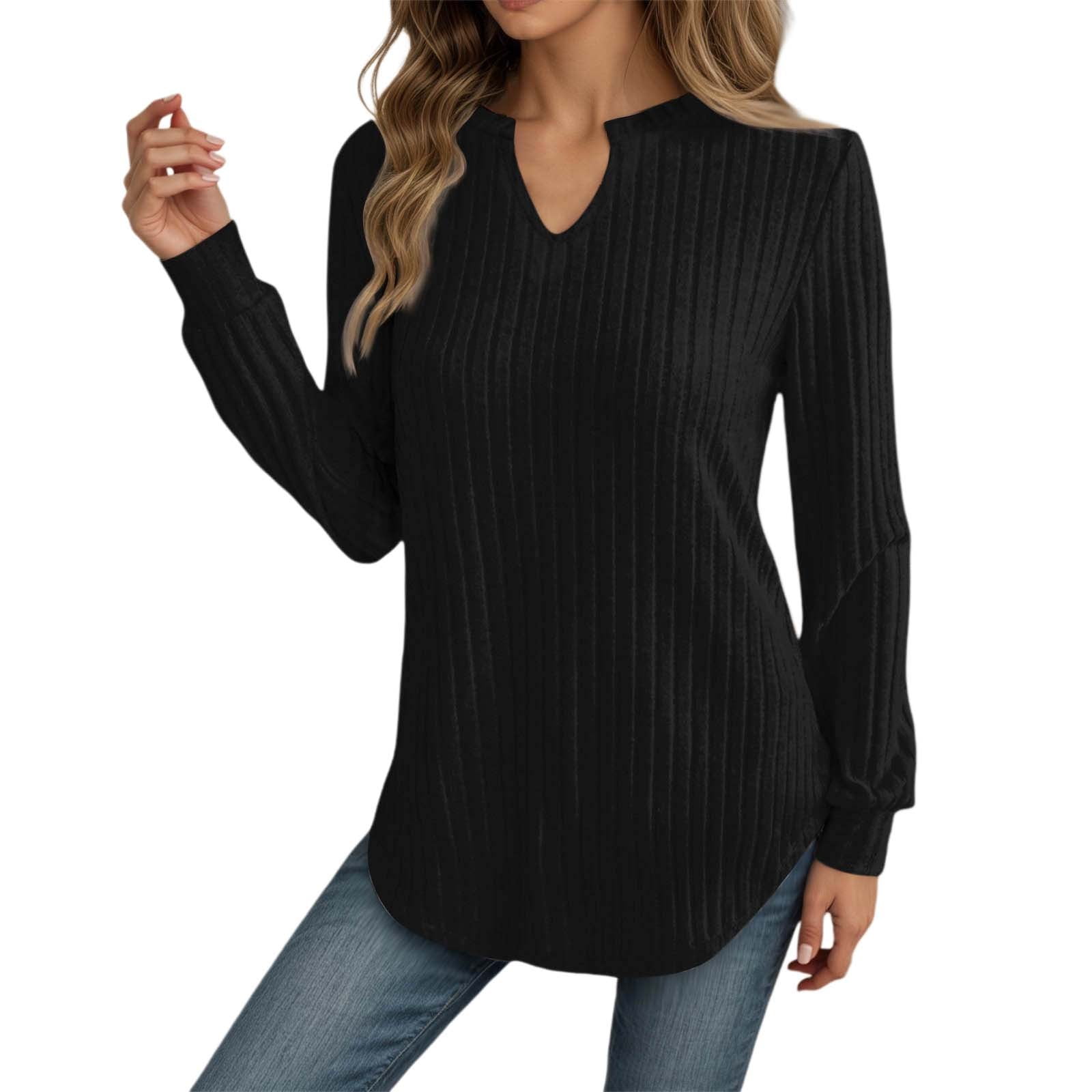 Click here for Huitkmm Cotton Tshirt Women Womens V Neck Long Sle... prices