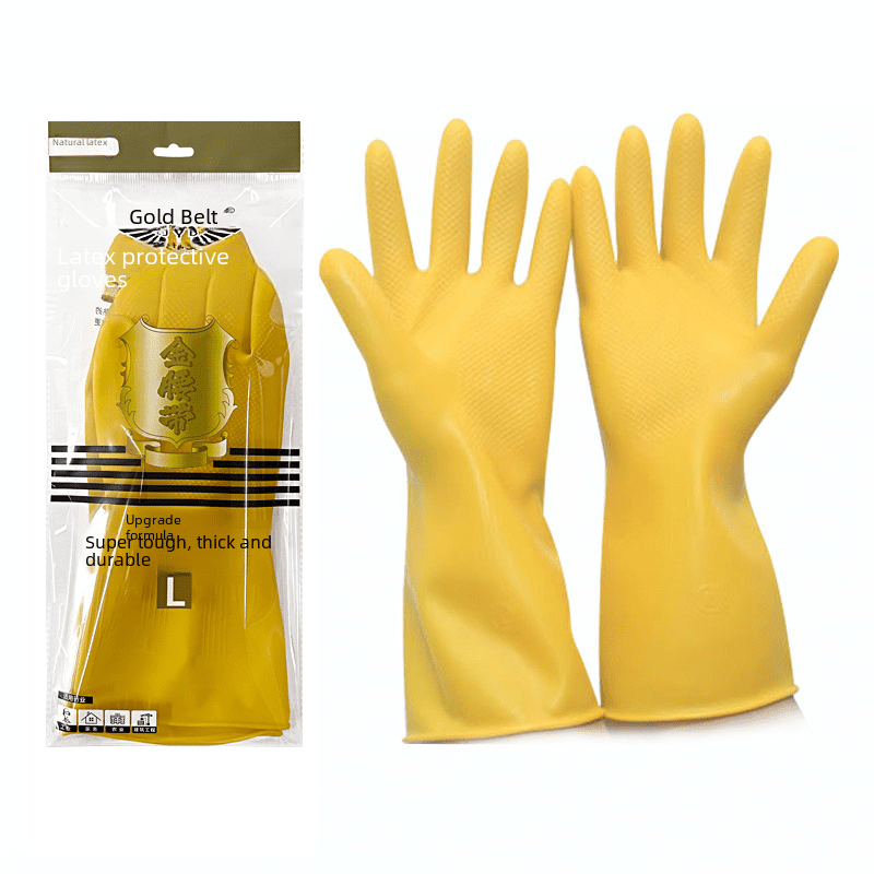 Guantes de goma con cinturón dorado, tendón de res, goma, lavandería ...