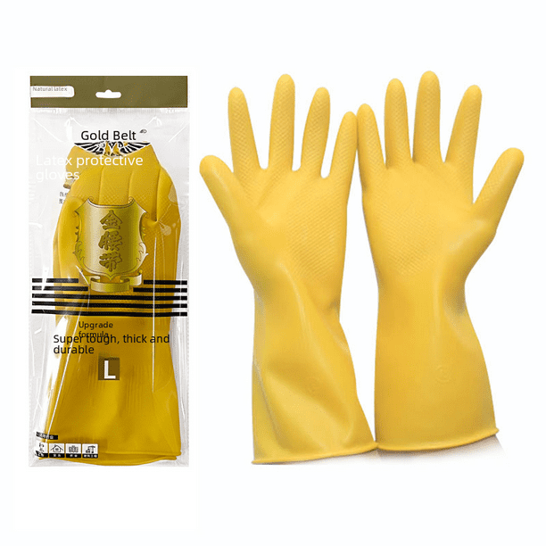 Guantes de goma con cinturón dorado, tendón de res, goma, lavandería ...