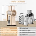 Bochen Rotary Cheese Grater Manual Vegetable Shredder 5 Blades Strong ...