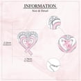 Breast Cancer Awareness Necklace 925 Sterling Silver Heart Pink Ribbon ...