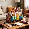 AURIGATE Vintage Camper RV Quilted Travel Duffle Bag, Soft Cloth Medium ...