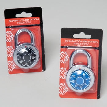 LOCK STEEL COMBINATION 50MM HEAVY DUTY BLACK OR BLUE DIAL, Case Pack of ...