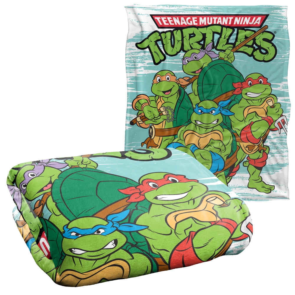 TMNT Blanket, 50"x60" TMNT Turtle Group Silky Touch Super Soft Throw ...