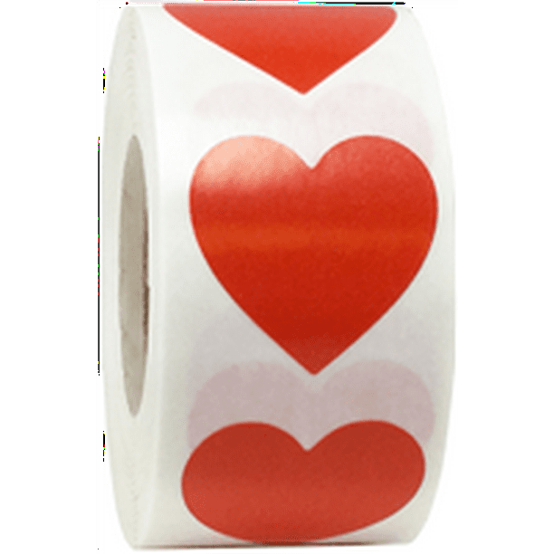 Red Heart Stickers, 1 Inch Wide, 500 Labels on a Roll - Walmart.com