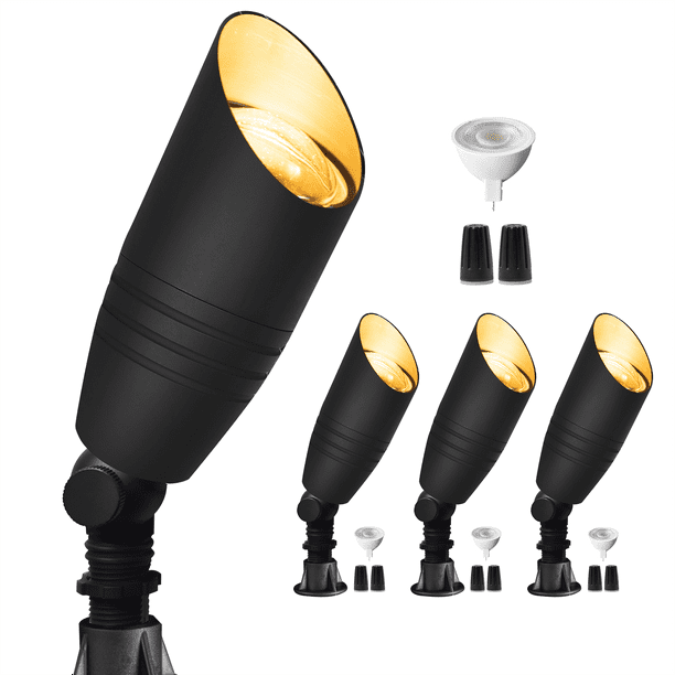 Gardenreet Outdoor Low Voltage Landscape Lights Black with 5W MR16 LED ...