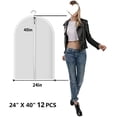 Garment Bags 12 Pack, 24 x 40 Hanging Clothes Storage Bags, Translucent ...