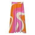 Abstract Pink Orange Swirl Art Women High Waist Midi Skirt Elegant Midi ...