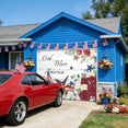 4th of July Garage Door Cover 7 x 8 ft Patriotic Flower Star Vintage ...
