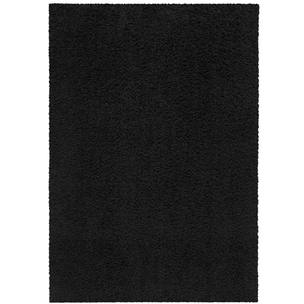 Mainstays Solid Casual Black Shag Area Rug, 7'x10' - Walmart Business