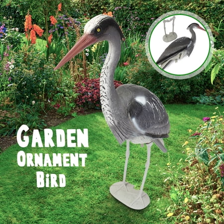 Large Plastic Resin Decoy Heron Home Garden Ornament Bird Scarer Fish ...