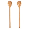 2PCS Wooden Long Handle High Heat Resistanct Cooking Spoon Mixing Spoon ...