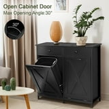 Arlopu Tilt Out Double Trash Can Stand, Freestanding Kitchen Cabinet ...