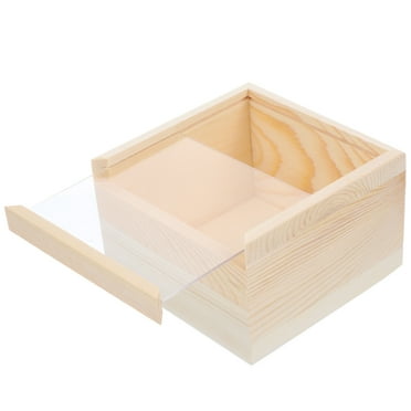 Mini Wood Craft Box 3.5 Inch, Unfinished, Hinged Lid and Magnetic ...