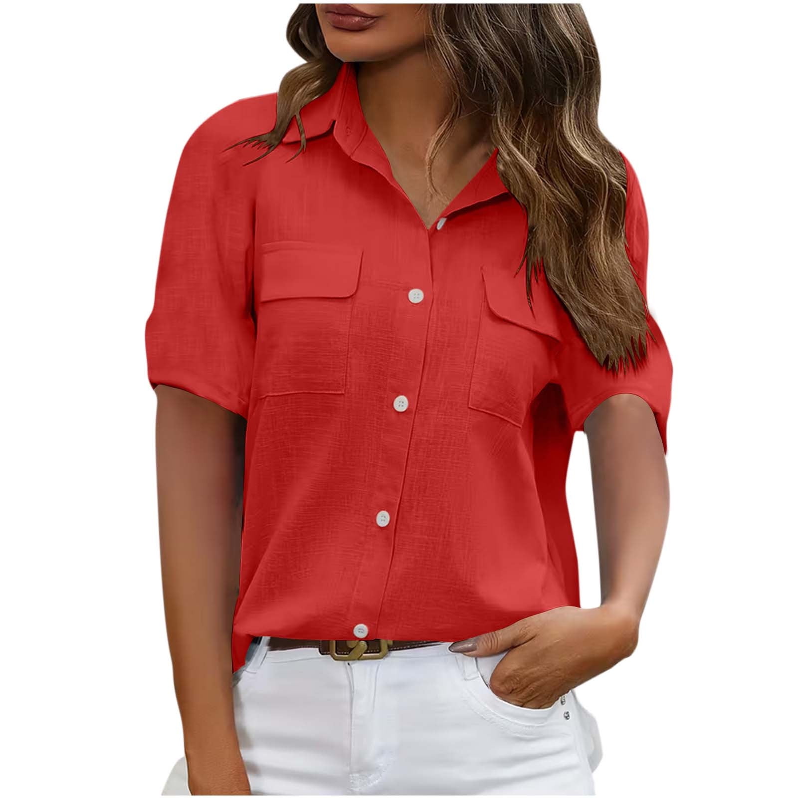 Click here for Ltctricy Button Down Shirts For Women Short Sleeve... prices