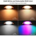 Smart Recessed Lighting, 4 inch RGB LED Recessed Lighting with Warm ...