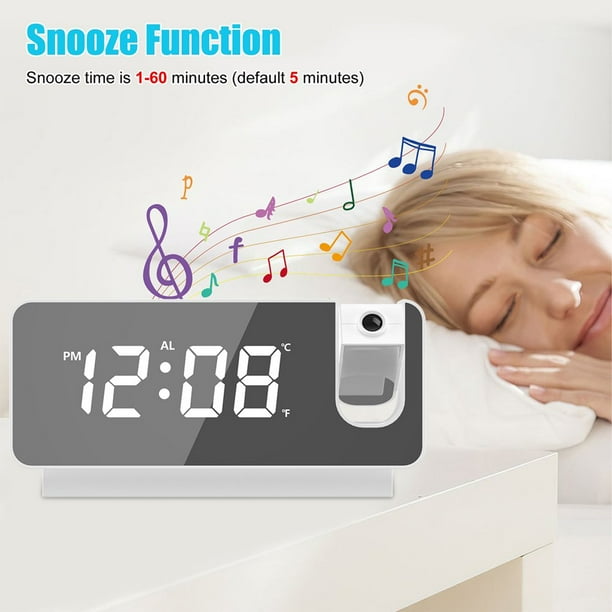 POINTERTECK Projection Alarm Clock Reusable Digital Alarm Clock with ...