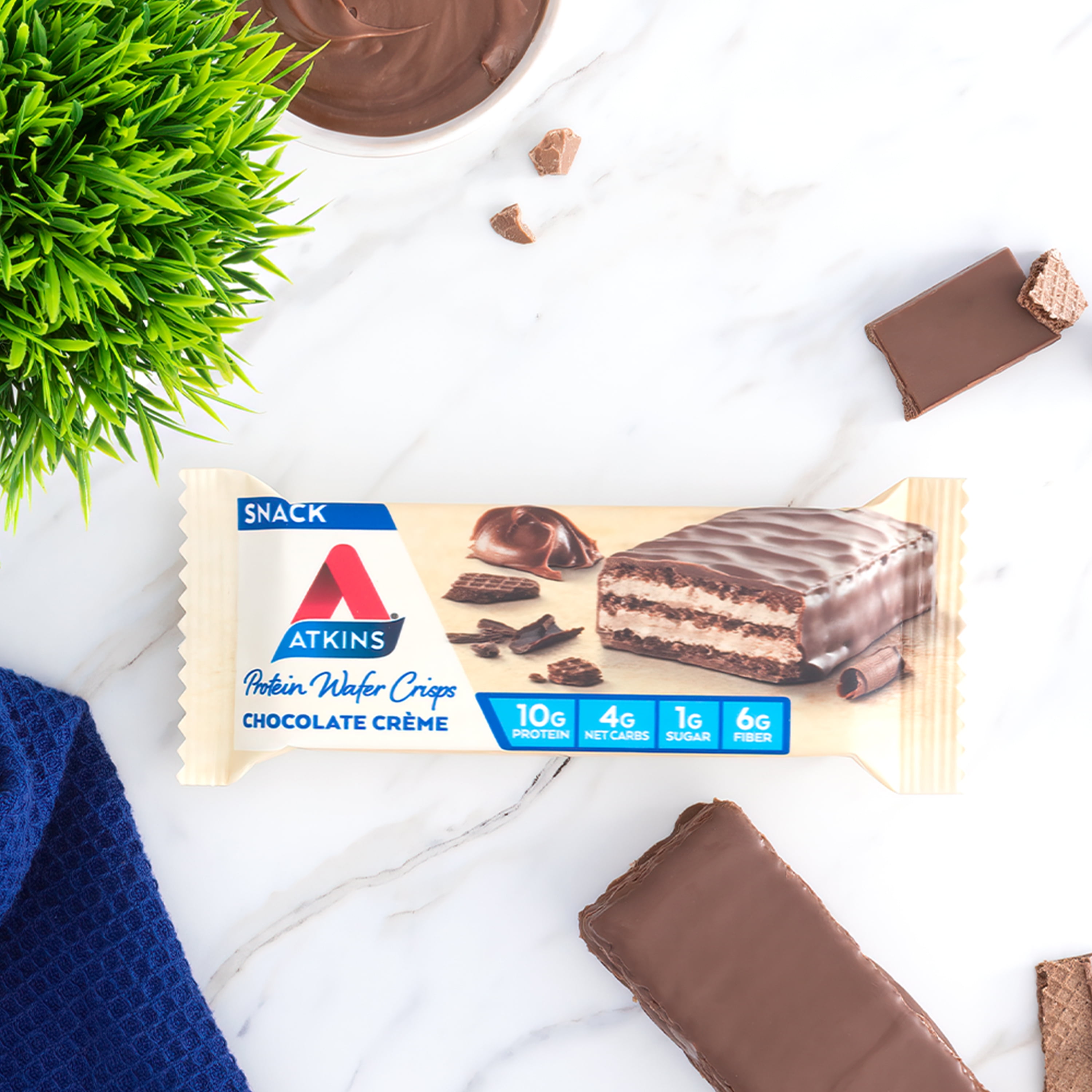 Atkins Chocolate Crème Protein Wafer Crisp Bar, Low Carb Dessert, 1.27 ...