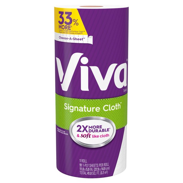 Viva Signature Cloth Paper Towels, Choose-A-Sheet - 1 Big Roll = 33% ...
