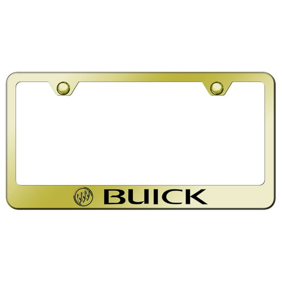 Buick Laser Etched Logo Stainless Steel License Plate Frame (Gold ...
