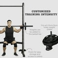 Soozier Adjustable Workout Gym Squat Rack with Pull Up Bar and Barbell ...