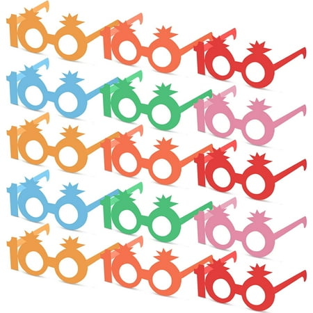 FanShow 24 Pieces 100 Days Colorful Paper Fun Glasses 100th Day of ...