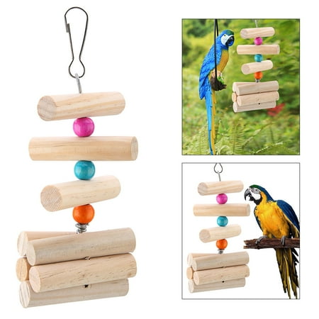 Chew Toy, Climbing Toy, Ladder Swing Wooden Birds Rabbits For Pets ...