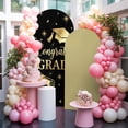 6FT Arch Backdrop Covers, Black Golden Graduation Wedding Arch Cover ...