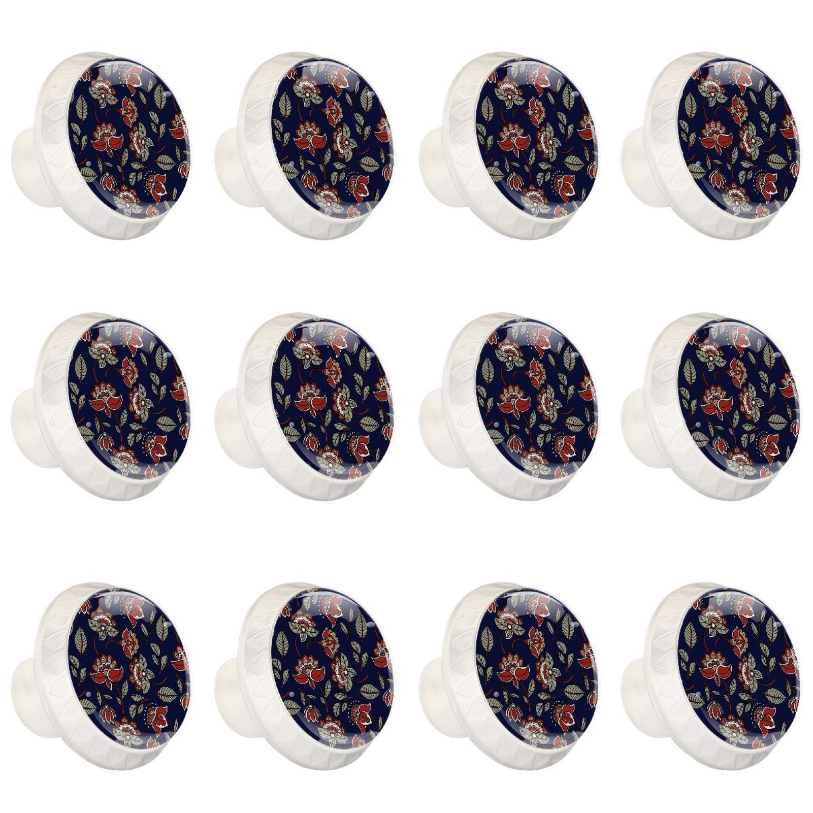 12 Pcs Floral-Pattern Knobs for Kitchen Cabinet Cupboard Dresser Bookcase Drawer Pulls Handles ...