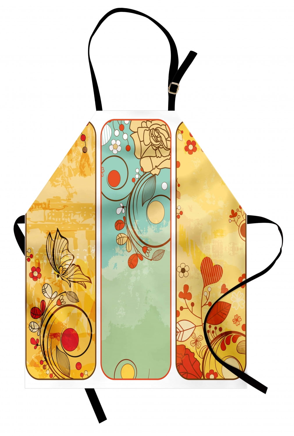 Vintage Apron Frames with Floral Details Butterfly and Heart Shapes ...