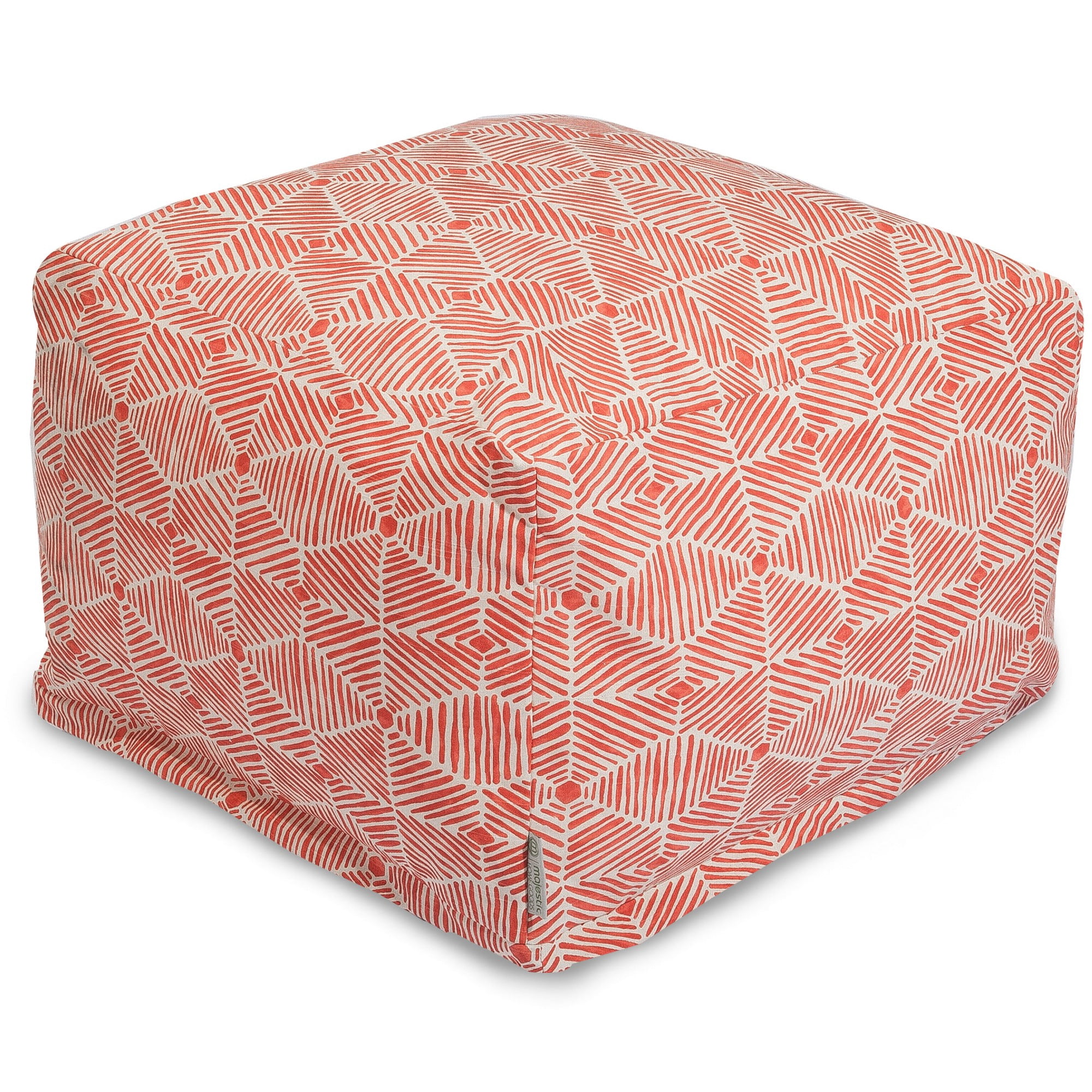 Majestic Home Goods Indoor Cotton Salmon Charlie Ottoman Pouf - Walmart.com