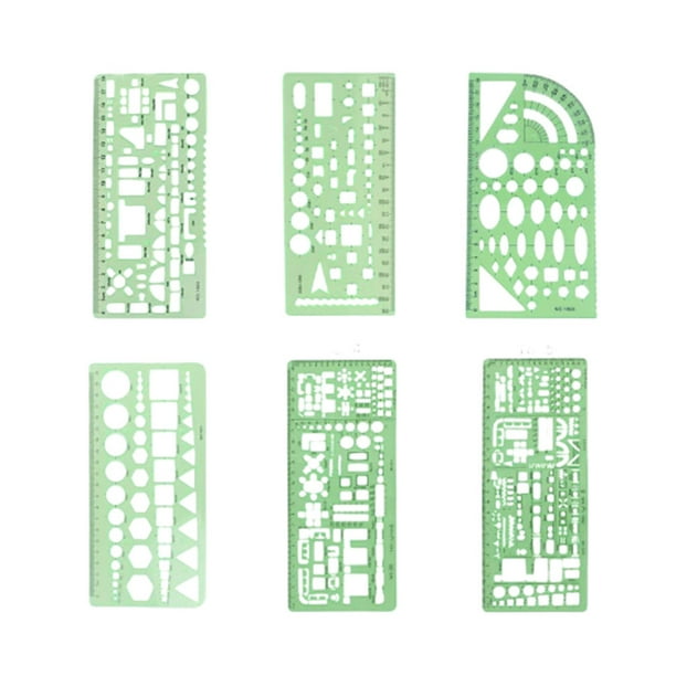 TureClos 6pcs Stencil Templates Set Plastic Clear Scales Architecture ...