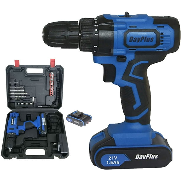 Dayplus 21v Electric Drill Cordless Screwdriver Drill Combi Set 2pcs Li