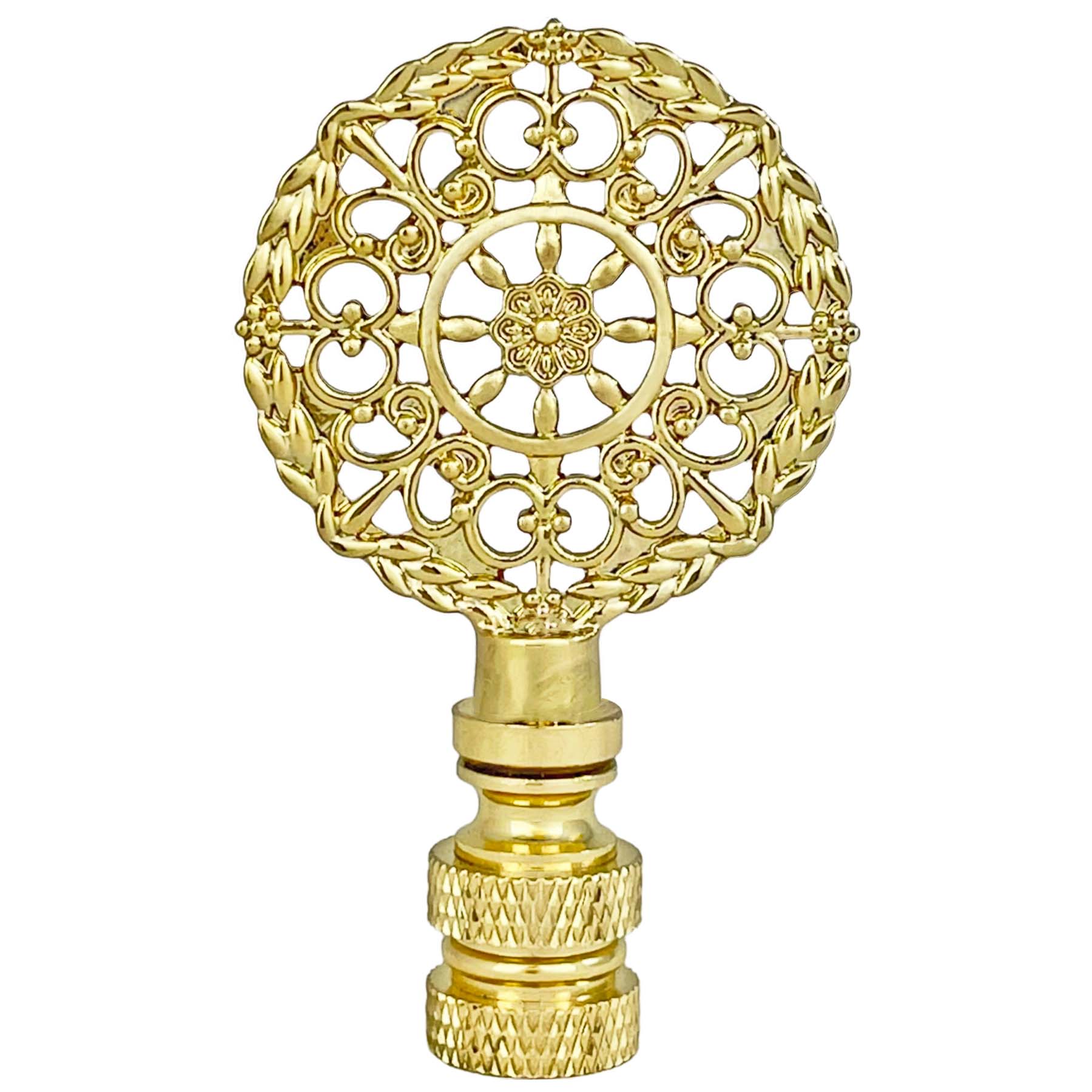 Royal Designs, Inc. Thick Sun Filigree Polished Brass Lamp Finial, F ...