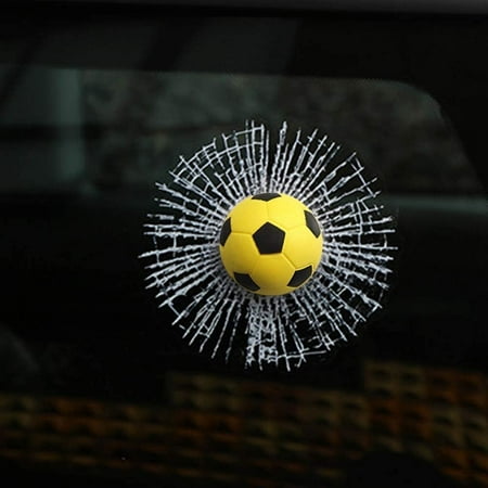 3D Prank Tricky Broken Glass Sticker Car Window Ball Hits Self Adhesive ...