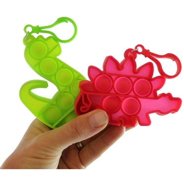 ALL 6 Geometric Shape 4" Pop Silicone Push Poke Bubble Wrap Fidget Toy ...