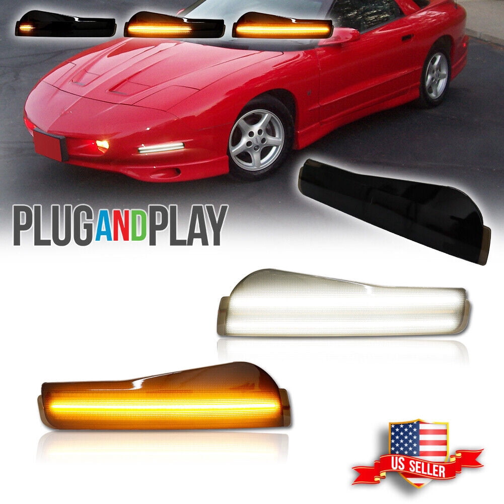 GTINTHEBOX Switchback LED Smoke Front DRL Signal Lights For 1993-1997 ...