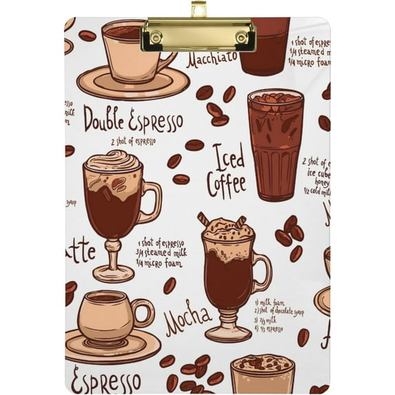 FMSHPON Cups Coffee Clipboard Hardboard Wood Nursing Clip Board and ...
